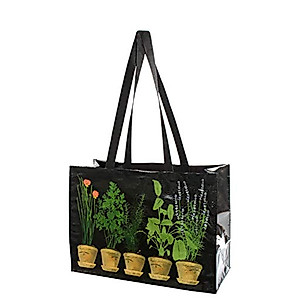 Linnea Design Reusable Grocery Bag, Foldable Bag, Fold Up Reinforced Bottom, Eco friendly, Made of 95% Recycled Material, Holds 70+ Pounds