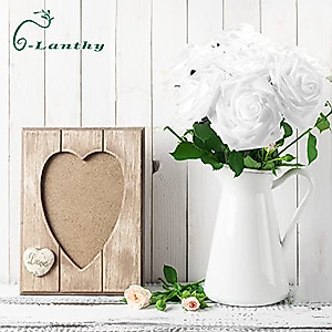 G-Lanthy Artificial Flowers, White Roses 30 Pcs Real Looking Fake Roses Artificial Foam Roses Decoration DIY for Wedding,Arrangements Party Home Decorations