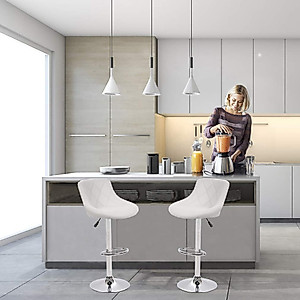 BestOffice Counter Height Bar Stools Set of 2 Swivel Stool Barstools Height Adjustable Bar Chairs with Back PU Leather Swivel Bar Stool Kitchen Counter Stools Dining Chairs