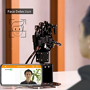 HIWONDER uHandPi Raspberry Pi Robotic Hand AI Vision Bionic Mechanical Hand with Python Programming Powered by Raspberry Pi 4B 4GB (Left Hand)