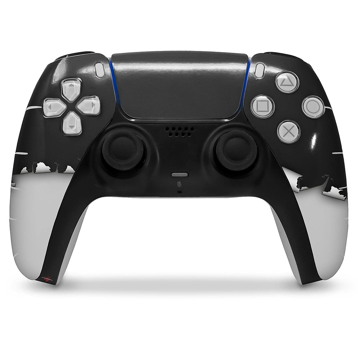 WraptorSkinz Skin Wrap compatible with Sony PS5 DualSense Controller Ripped Colors Black Gray (CONTROLLER NOT INCLUDED)