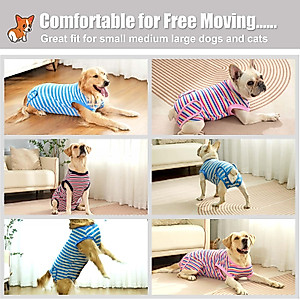 Dog Recovery Suit After Surgery,Dog Surgery Onesie Cone E-Collar Alternatives for Small Large Medium Cats Dogs,Spay Neuter Body Suit Pajamas for Male Female Dogs (Black Red Stripe, X-Large)