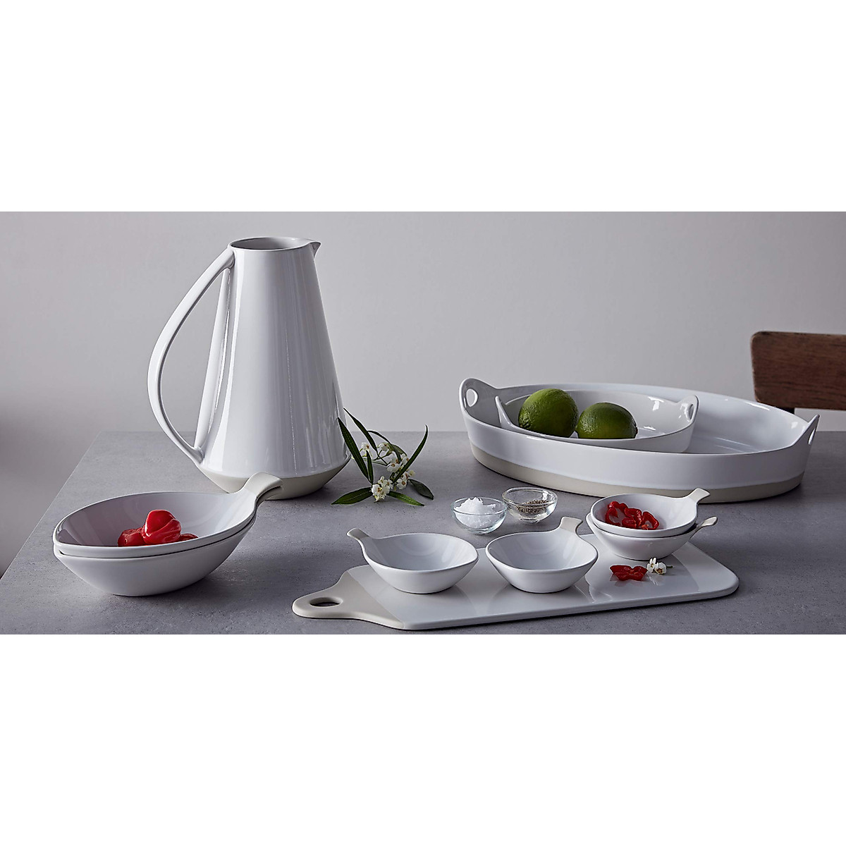 Royal Doulton Ellen Degeneres Ceramic Accessories Serving Bowl, 37.6 x 11.6 x 27.2 cm, White