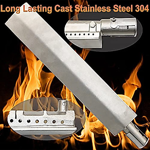 Heavy Duty Cast Stainless Steel Grill Burner 4 Set for Bull, Outdoor Premium Gas BBQ Grill Burner Replacement for Bull Cal Flame Blaze Aussie Bakers Chefs Turbo Thermos Char Broil Jenn Air Nexgrill