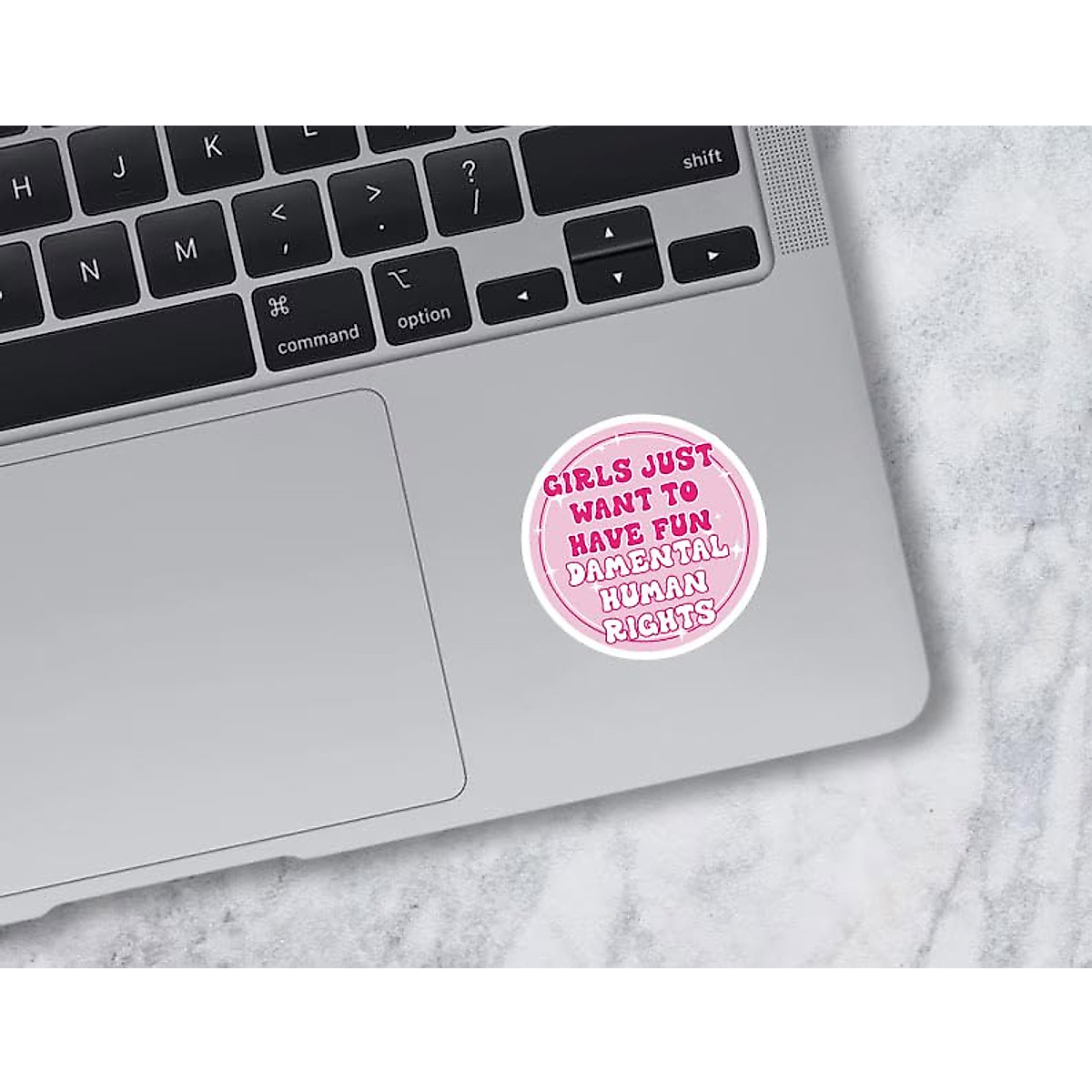 Miraki Girls Just Want to Have Fun Sticker, Damental Human Rights Sticker, Feminist Stickers, Cute Sticker, Water Assitant Die-Cut Vinyl Funny Decals for Laptop, Phone, Water Bottles, Kindle Sticker
