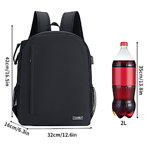 Cwatcun Camera Backpack with USB,Rain Cover,fit 15.6" Laptop,Anti-Theft Rear Open Camera Bag,Waterproof Camera Case with Tripod Straps for Canon Nikon Sony DSLR SLR Photography Bag Unisex(III-L-Black)