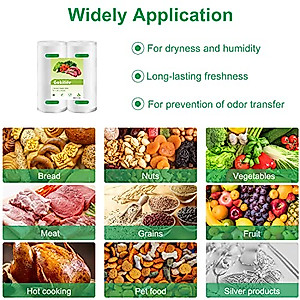 Gokilife Vacuum Sealer Bags - 2 Pack of 8" x 50' Food Saver Bags, Commercial Grade Vacuum Seal Bags Rolls with BPA Free and Heavy Duty, Seal a Meal Bags Great for Vac Storage, Meal Prep or Sous Vide