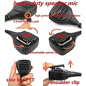 Lapel Shoulder Mic Heavy Speake Mic Compatible with Motorola Radio XTS1500 XTS2500 XTS3000 XTS3500 XTS5000 XTS5000r JT1000 HT1000 MTS2000 MTX9000 MTX960 GP9000 GP900 GP1200 Two Way Radio