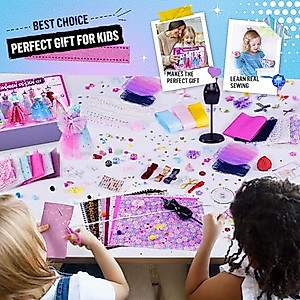 ONE TO FOUR 800+Pcs - Fashion Designer Kit for Girls with 6 Mannequins - Arts and Crafts Kit- Sewing Kit for Kid Ages 8-12 -Girls Gift Age 6 7 8 9 10 11 12-Gifts for Teen Girls