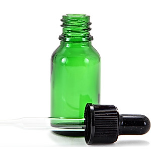Vivaplex, 24, Green, 15 ml (1/2 oz) Glass Bottles, with Glass Eye Droppers