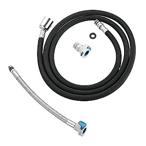 Pull DOWN kitchen faucet hose replacement M15*1MM (Upgrade G1/2 360° rotatable) Pull Down Faucet Sprayer Hose Pull out faucet hose replacement with quick connect,59-inch for Pluggable Nylon Hose
