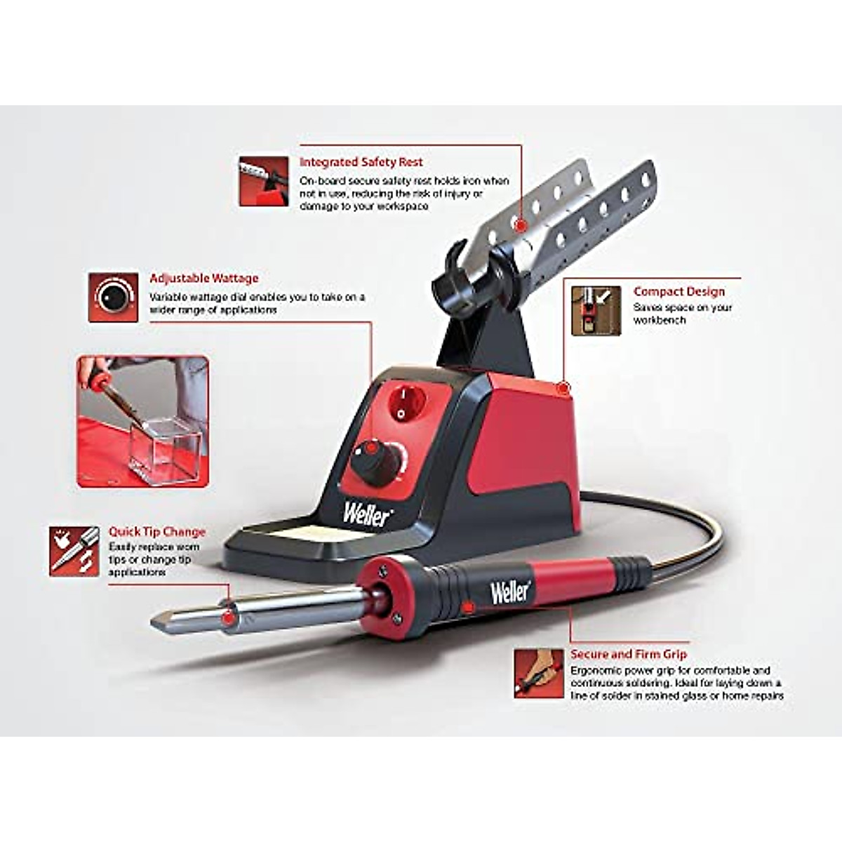 Weller 20 to 80 Variable Wattage Power Grip Soldering Iron Station - WLSK8012A