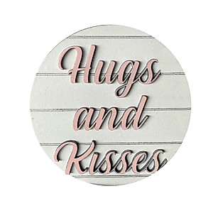 7pcs Valentines Day Decorations for The Home Wooden Rustic Tiered Tray Decor for Table House Kitchen Shelf Coffee Bar (White&Pink&Red, One Size)