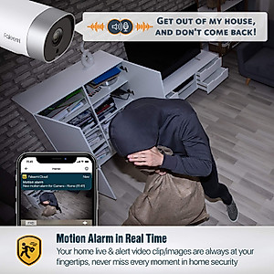 faleemi WiFi Outdoor Camera, 1080P Home WiFi Camera with Night Vision, Motion Detection, 2-Way Audio, IP66 Waterproof, SD Card Slot and Cloud Storage, Compatible with Android/iOS