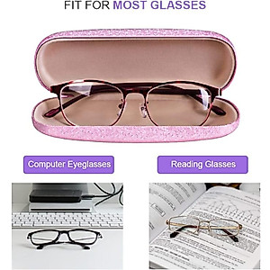 ZONLY Eyeglasses Case,(4 Piece) Unisex Hard Shell Eyeglasses Cases Protective Case For Glasse (Glitter)