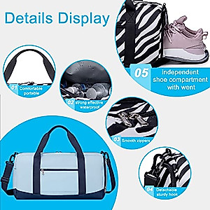 Gym Duffle Bag for Women with Wet Pocket Shoes Compartment Carry On Bag Weekender Overnight Duffel Bag with Shoe Compartment Wet Pocket