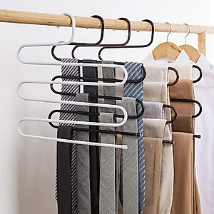 IULJH 5 Layers S Shape Iron Wardrobe Storage Hangers Pants Trousers Hanger Multi-Layers Clothing Storage Rack Closet Space Saver Rack ( Color : D )