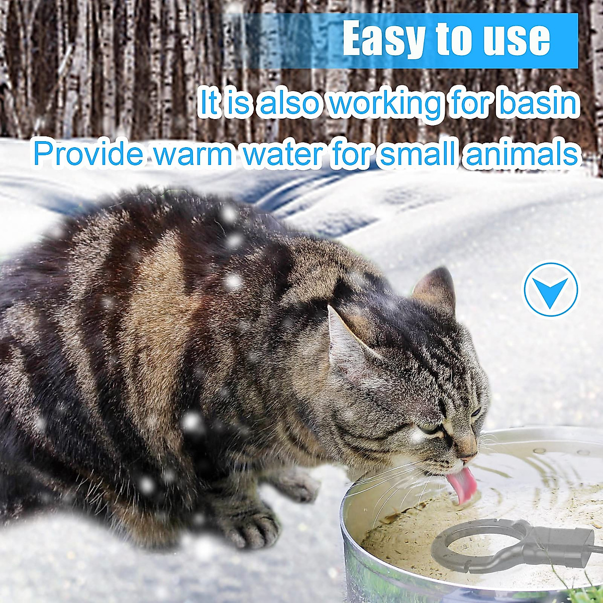 LOYCEGUO New 500W De-icer Submergible Bird Bath Heater Aluminum Cast for Livestock Poultry Horses, Cows, Birds, Wildlife Drinking Indoor Outdoors in Winter with 9.84 Foot Cord Birdbath Water Heater