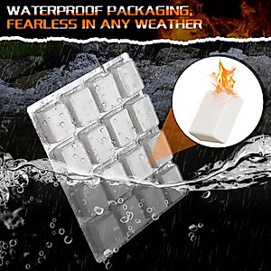 SUNLIFER Fire Starter Squares for Campfires: All Weather Camping Fire Starters Cubes | Quick & Odorless Firestarters for Fireplaces | Wood Stove | Grills | Fire Pit | BBQ - 48 Count