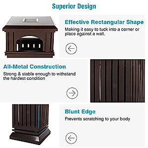 IRONWALLS Commercial Trash Can, Brown Indoor Outdoor Garbage Can with Lockable Lid, Removable Inner Barrel, Rectangular Waste Bin Container Trash Receptacle for Patio, Park, Plaza