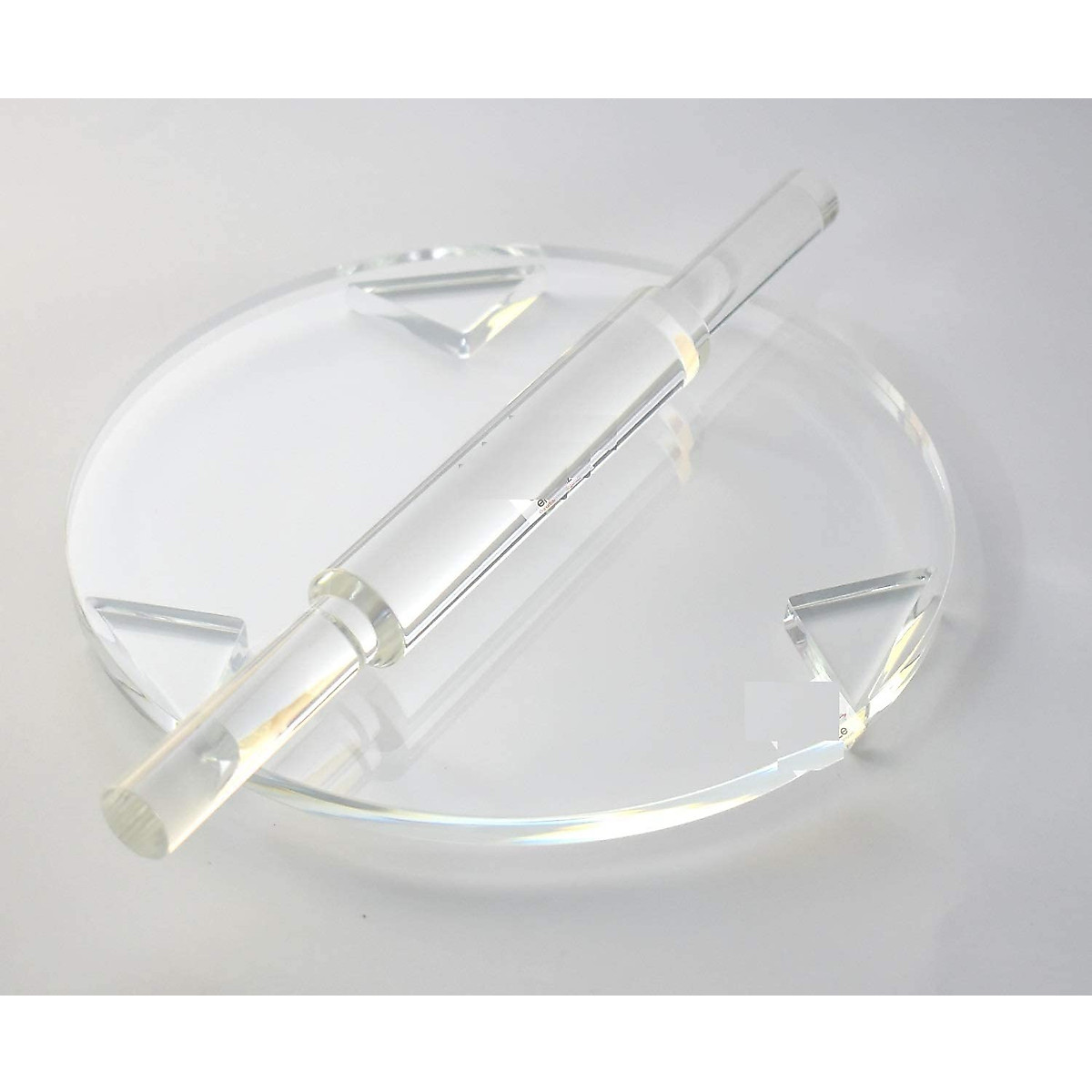 Golden Drops Chapati Rolling Board & Belan for Kitchen Acrylic Transparent Chakla Belan Set Crystal Clear