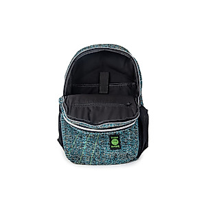 DIME BAGS City Dweller Casual Hemp Backpack with Padded Laptop Compartment and Water Bottle Holder (Glass)