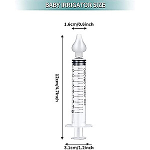 JUSONEY Baby Nose Syringe - Professional Fly Baby Irrigator with Clean and Reusable Silicone Nose Tips (2 Pieces)