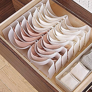 NewMoo 6Pcs / Set Underwear Boxes Stable Stackable Bra Clothes Storage Rack Cupboard Drawer Divider Finishing Combination Bra Organizer