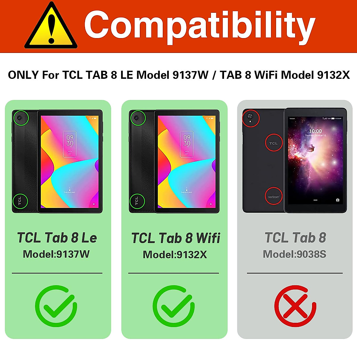 GOZOPO Kids Case for TCL Tab 8 LE 2023 Tablet, Lightweight Shockproof Handle Stand Cover for TCL Tab 8 LE (9137W) / TCL Tab 8 WiFi (9132X) (Glacier)