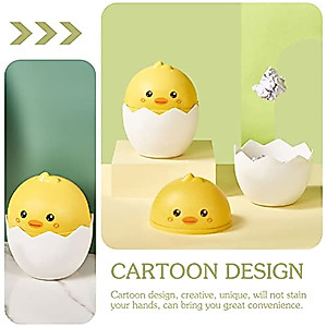 Operitacx Trash can Table Trash Can Mini Wastebasket Cartoon Chicken Egg Compost Bin Easy- Clean Countertop Plastic Garbage Can for Bathroom Vanity Countertop Grey Miniature Trash can Kawaii Desk