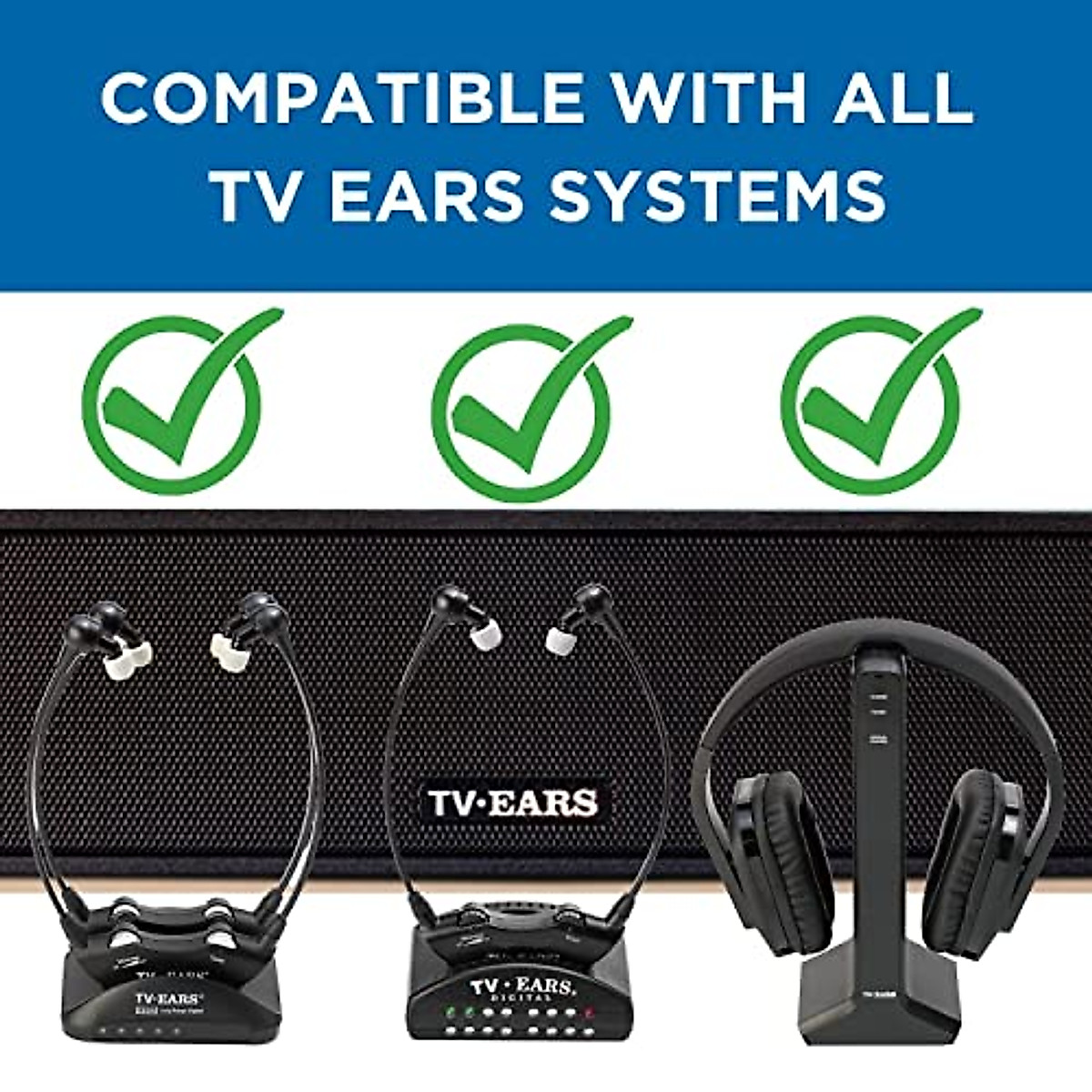 TV Ears Voice Clarifying TV Sound Bar – TV Speaker System for Great Sound and Hearing TV Dialog More Clearly – Compatible with Any Television – Clarifying Audio System for Hearing Impaired TV Viewers