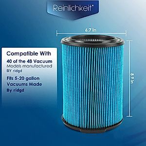 VF5000 3-Layer High-efficiency Fine Dust Replacement Filter for Wet Dry Vac Compatible with WD1450 WD0970 WD1270 WD09700 WD06700 WD1680 WD1851 RV2400A(2 pack)