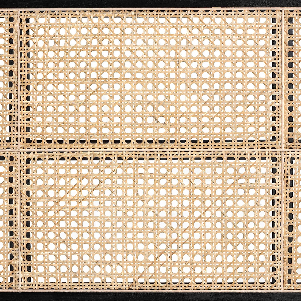 bali & pari Lainer Natural Rattan Headboard, Queen, Black