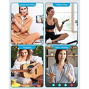 PoP voice Lapel Microphone Lavalier Mic - Noise Cancelling 16 Feet Lav Mic for iPhone Android & Windows Smartphones, Youtube, Interview, Studio, Video Recording (Single Head Omnidirectional Condenser)