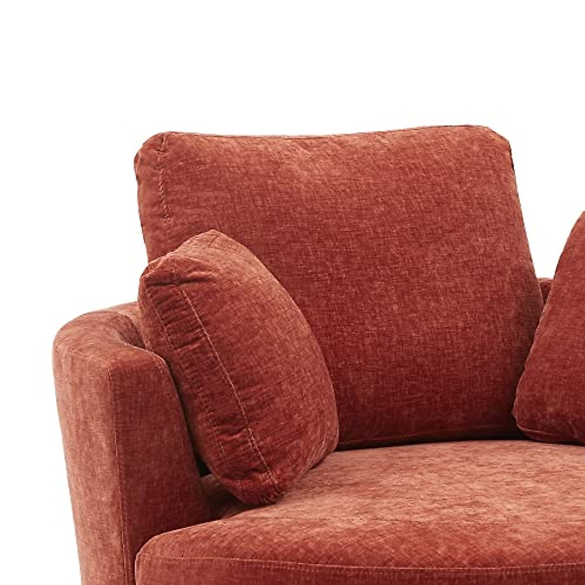 Oversized Swivel Accent Barrel Chair with 3 Pillows,Modern Comfy Upholstered 360 Recliner Sofa Cozy Club Chaise Leisure Round Loveseat Lounge Armchair for Living Room/Bedroom/Hotel/Nursery/Office