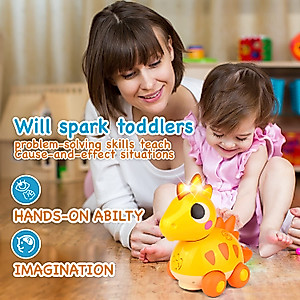 Baby Musical Toys 6 to 12 Months Touch & Go, Dinosaur Crawling Toys for 1 Year Old Boys Girls, Infants Learning Toys 12-18 Months, Gifts for 3 6 7 8 9 10 12 M+, Toddler Educational Gifts Toys Age 1-2