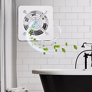 4-Inch 25W Silent Exhaust Fan, Kitchen and Bathroom Exhaust Fan, Window Type Ventilation Fan, Low Noise Air Vent Ventilation