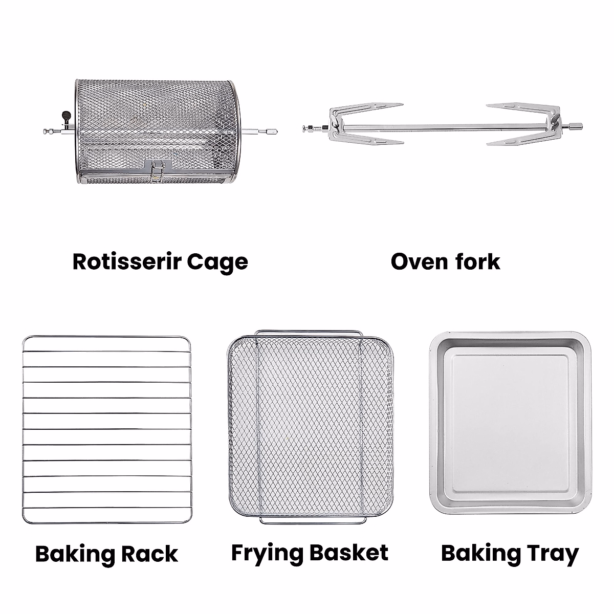 COMFEE' Retro Air Fry Toaster Oven, 7-in-1, 1500W, 19QT Capacity, 6 Slice, Rotisseries, Warm, Broil, Toast, Convection Bake, Black, Perfect for Countertop