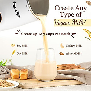 Soy Milk Maker Machine - 8 in 1 Vegan Nut Milk Maker - Nut Milk Machine Works As: Almond Milk Maker, Oat Milk Maker, Soymilk Machine, & Soup Maker Machine. Make Creamy Smoothies- Recipe Book Included