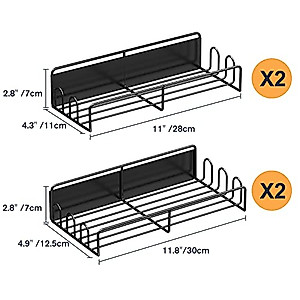 oponar 4 Pack Magnetic Spice Rack for Refrigerator: Large Capacity, Metal&Black