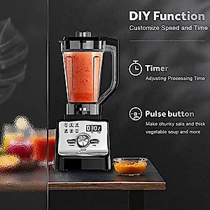 Professional Countertop Blender 1400W Powerful Smart Smoothie Blender Ice Crusher Blender for Kitchen Multifunction Juice Soup Blender with 2L Large Capacity
