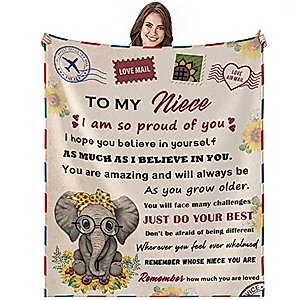 to My Niece Blanket, Niece Gift from Uncle Auntie, Gifts for Niece, Birthday Mothers Day Thanksgiving for Daughter I Love You Gifts Super Soft Fleece Unique Gifts, 50''x60''