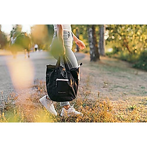 Sherpani Via, Nylon Backpack Tote with Coin Purse, Backpack for School, Backpack Purse for Women, Christmas Gifts, Fits 15 Inch Laptop (Black)