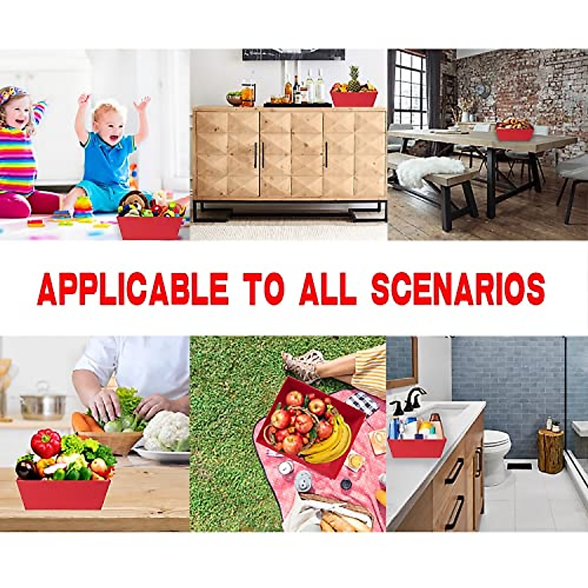 Basket For Gifts Empty, 5 Pack Sturdy Empty Gift Basket Kit With Handles, Red Cardboard Empty Gift Baskets To Fill Bulk For Holiday, Birthday, Christmas, Valentines Day And Any Occasion