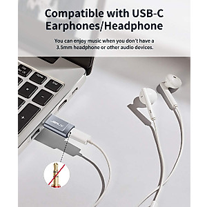 JSAUX USB-C to USB 3.0 Adapter(2 Pack), Type-C Female to USB-A Male Adapter, USB C 3.1/3.0 Converter Support Data Transfer & Stable Charging for Laptop, Chargers, Power Bank, iPhone 15 14 13 12