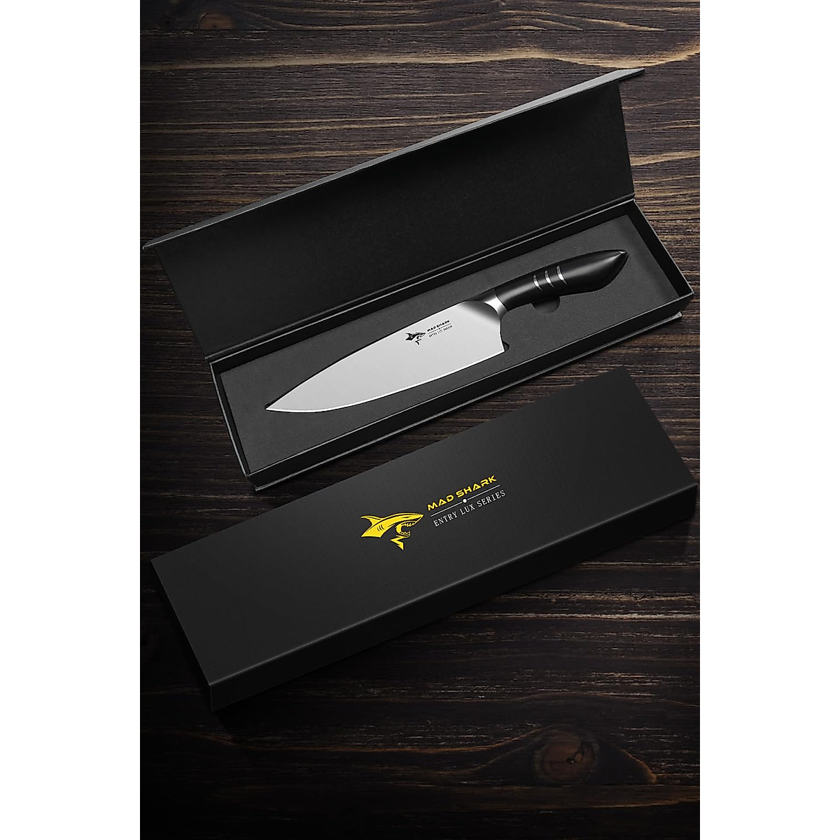 MAD SHARK Chef Knife, 8 Inch Kitchen Knife Razor Sharp Professional Chef’s Knife, Ergonomic Well Balanced Cooking Knife with Gift Box