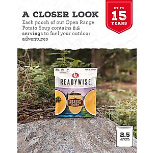 READYWISE - Adventure Meal, Cheesy Potato Soup, 2 Servings, Pack of 1, Emergency Preparedness, Freeze Dried Food, MRE, Snack Pack or Emergency Food, Backpacking, Camping, Hiking, and, Survival Food