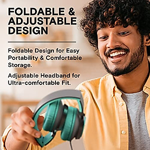 ARTIX CL750 Adult & Kids Wired Headphones with Mic – On-Ear Head Phones with Microphone for Computer & Laptop, Stereo Headphone Wire Plug in, Corded Noise Cancelling Headphone Over Ear with Cord 3.5mm