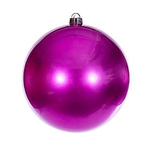 Vickerman 8" Hot Pink Candy Ball Ornament, 1 per Bag.