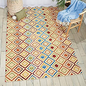 Nourison Vivid Tribal Ivory 4' x 6' Area -Rug, Easy -Cleaning, Non Shedding, Bed Room, Living Room, Dining Room, Kitchen (4x6)